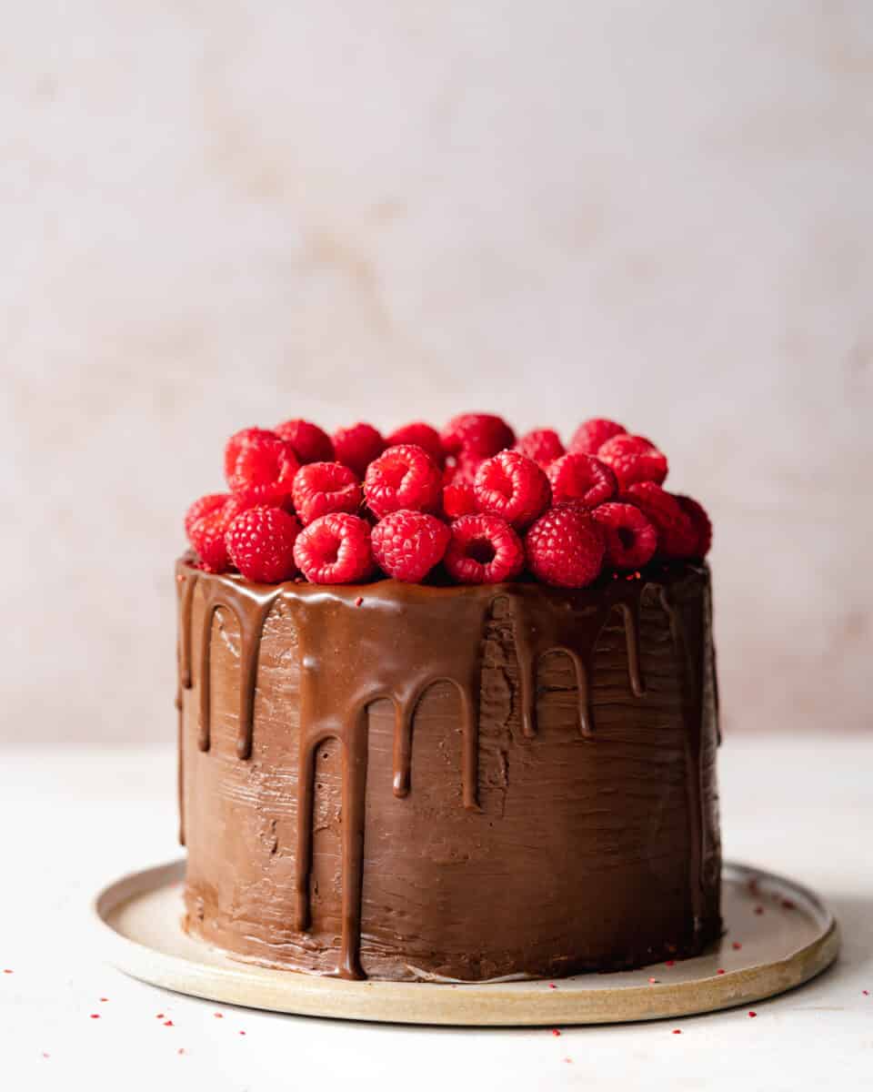 Vegan Raspberry Chocolate Cake