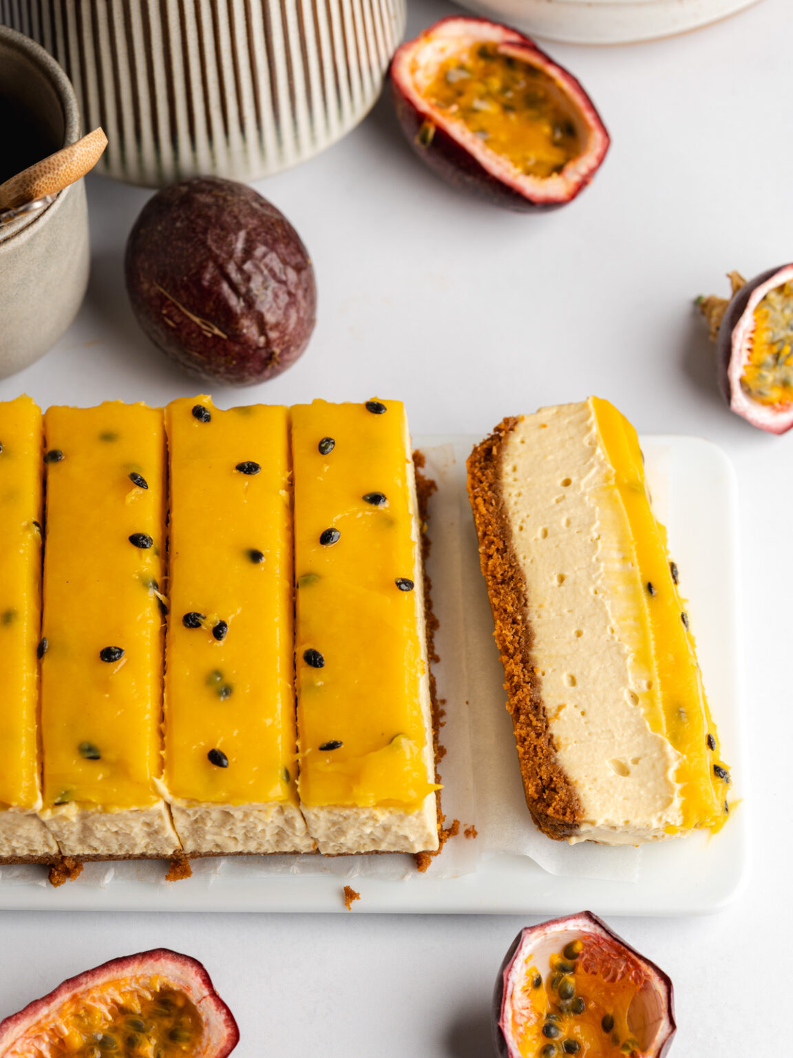 No Bake Passion Fruit Cheesecake - Addicted to Dates
