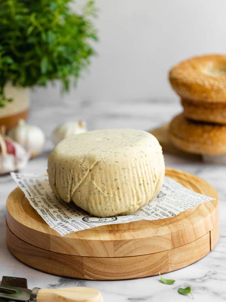 Vegan Boursin (Garlic Herb Cream Cheese) - Addicted to Dates